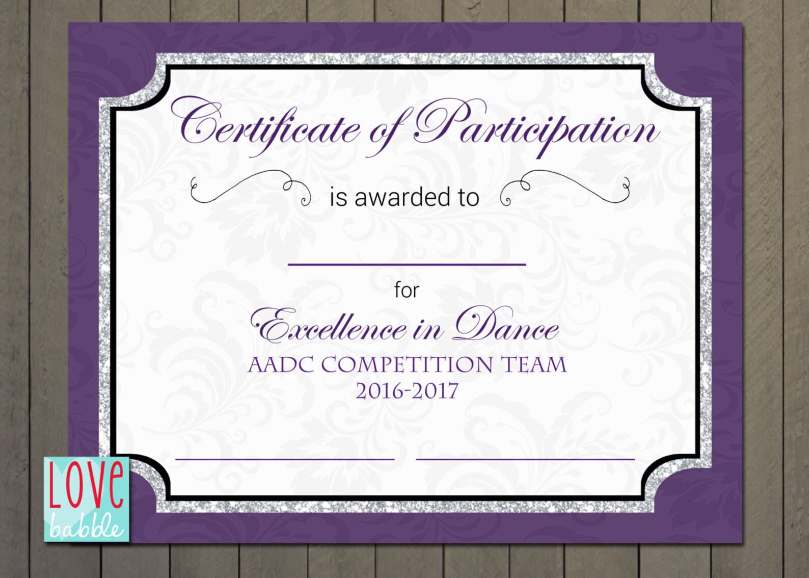Certificate of Participation Dance Cheer Star Award - Etsy