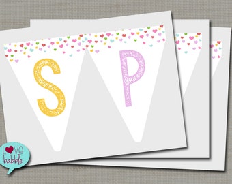BABY SPRINKLE BANNER Sprinkled With Love Banner Printable - Etsy
