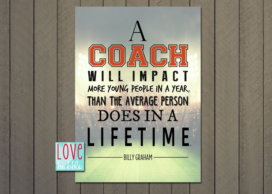 Football Soccer Coach Gift, PRINTABLE DIGITAL FILE 5x7 - Etsy