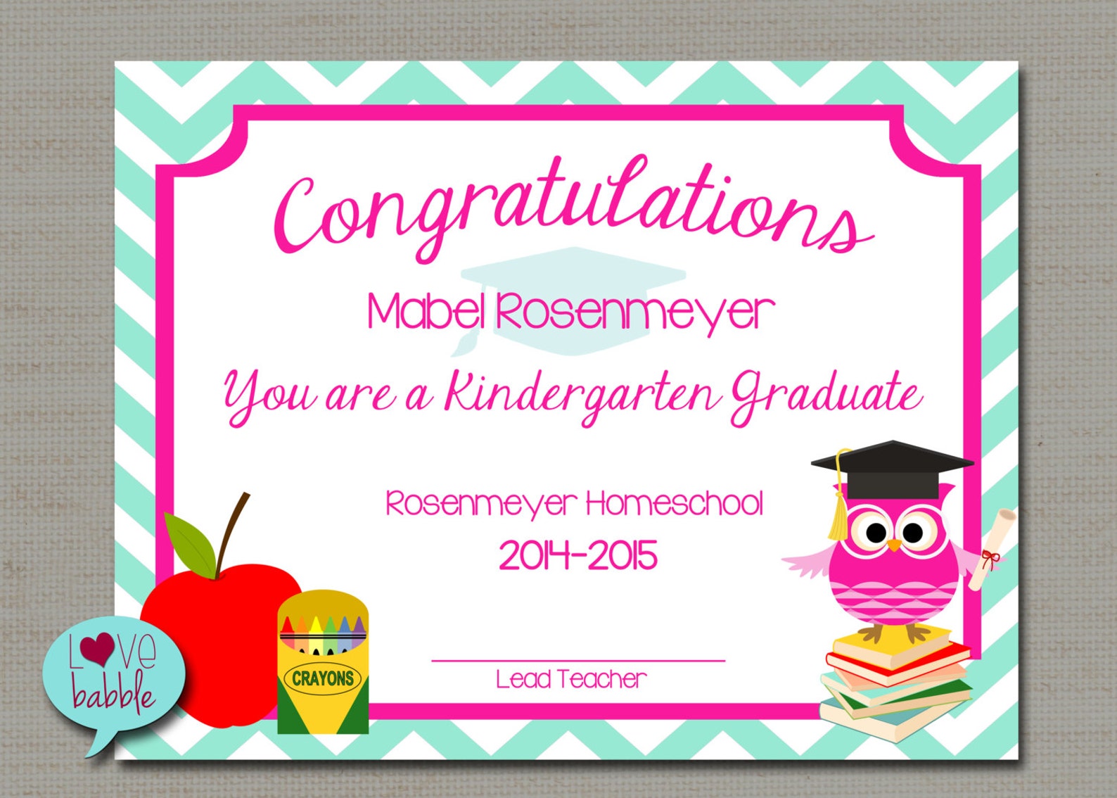 Preschool Kindergarten Graduation Promotion Commencement Certificate ...