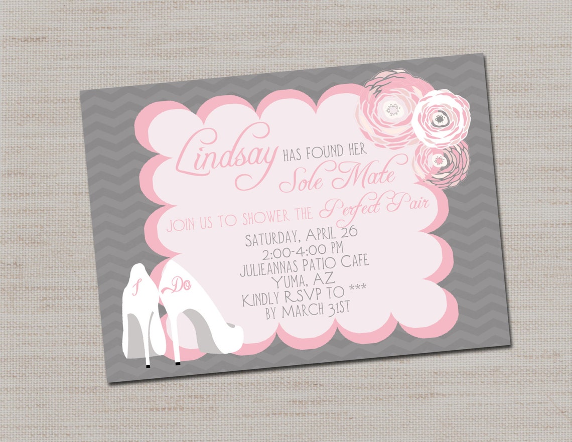 Bridal Shower Shoe Invitation PRINTABLE DIGITAL FILE 5x7 - Etsy