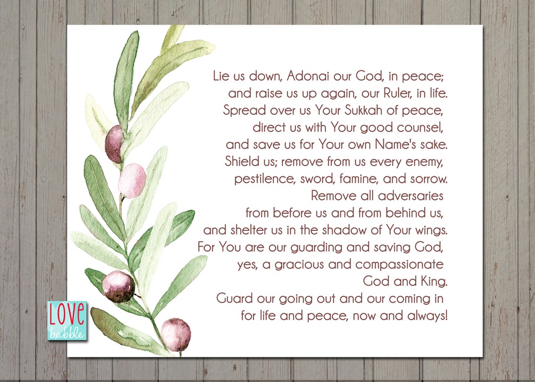 Wall Art | Hashkiveinu | Prayer | Peace | Olive Branch | Scripture ...