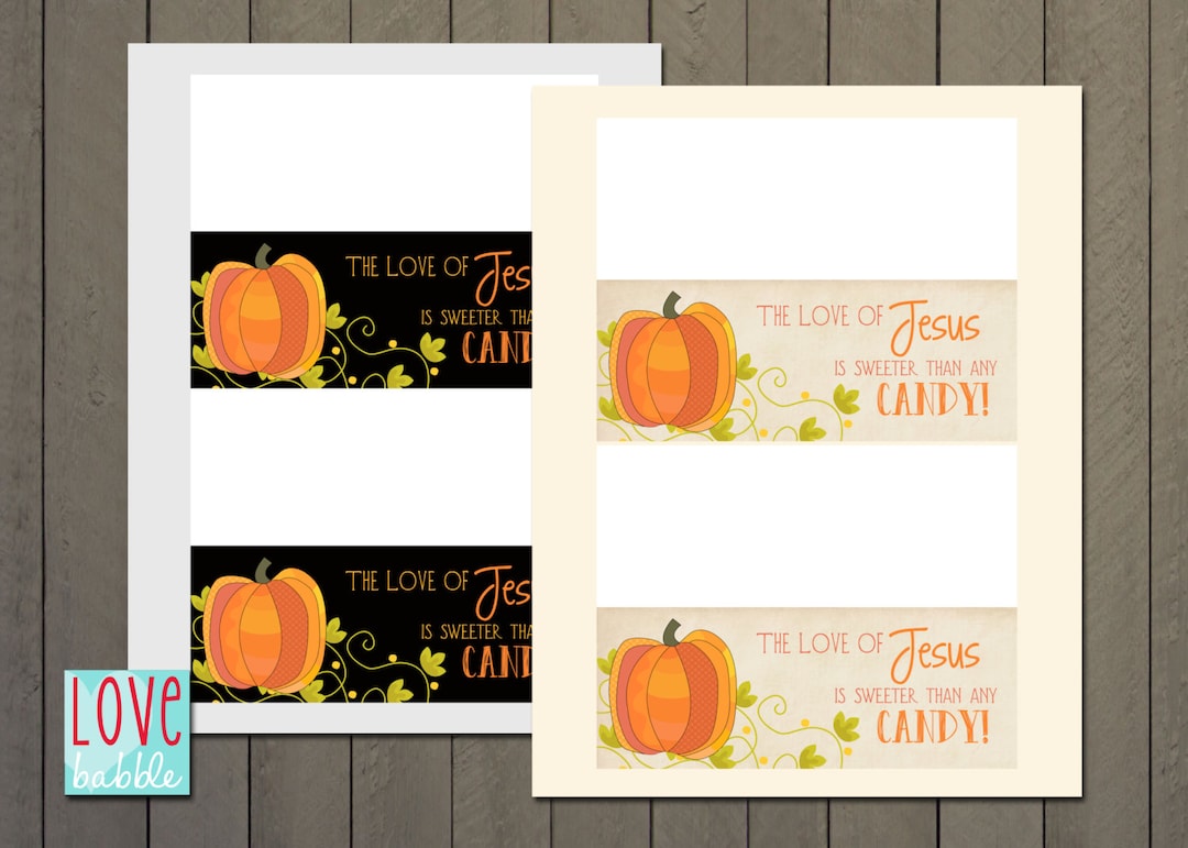 Fall Harvest Autumn Halloween Church Christian Party Favor Tags, Bag ...
