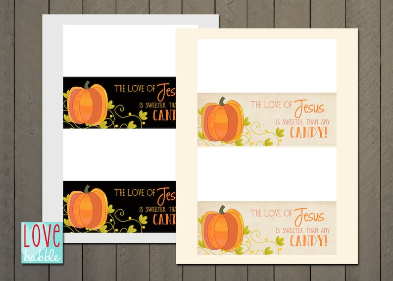 Fall Harvest Autumn Halloween Church Christian Party Favor Tags, Bag ...