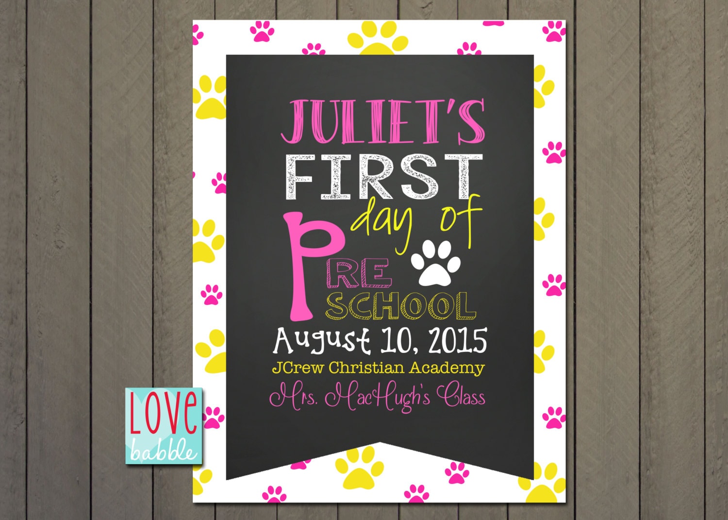 First Last Day of School Sign Back to School Photo Prop | Etsy