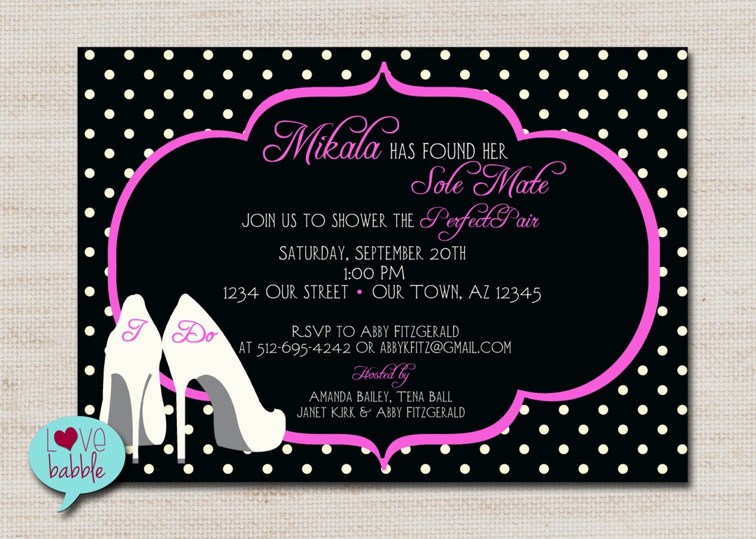Bridal Shower Shoe Invitation - PRINTABLE DIGITAL FILE 5x7, Print Any ...