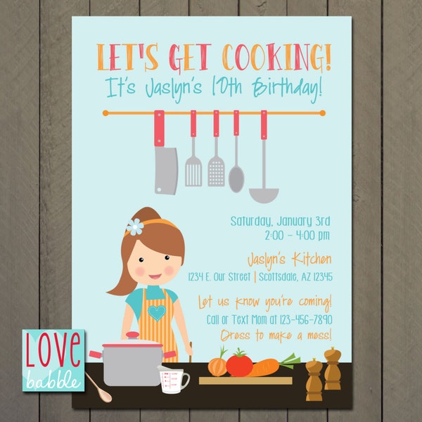 Cooking Class Invite - Etsy