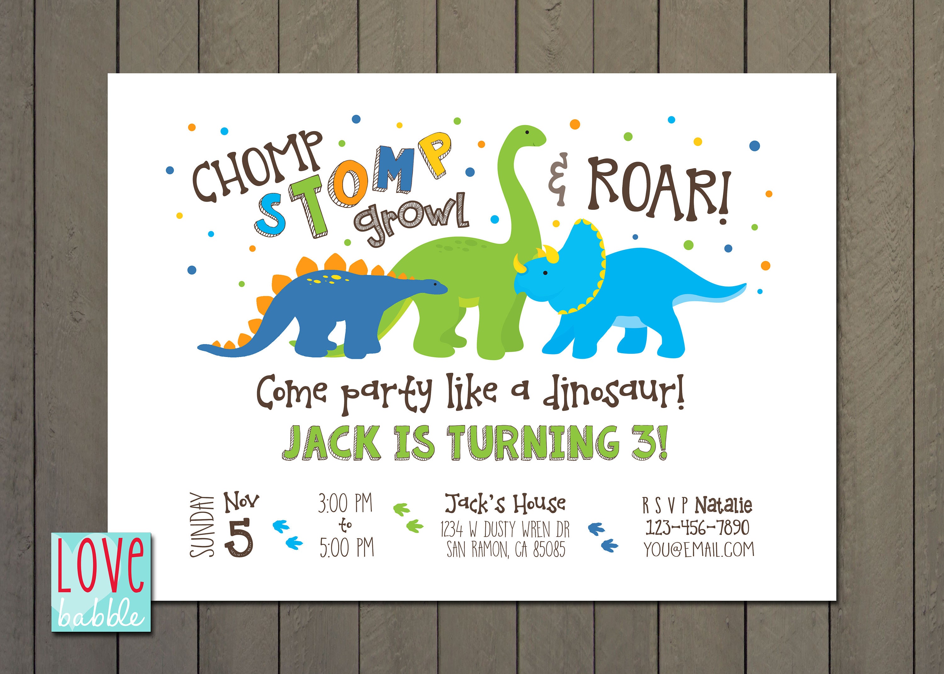 Dinosaur Prehistoric Birthday Party Invitation 5x7 PRINTABLE - Etsy