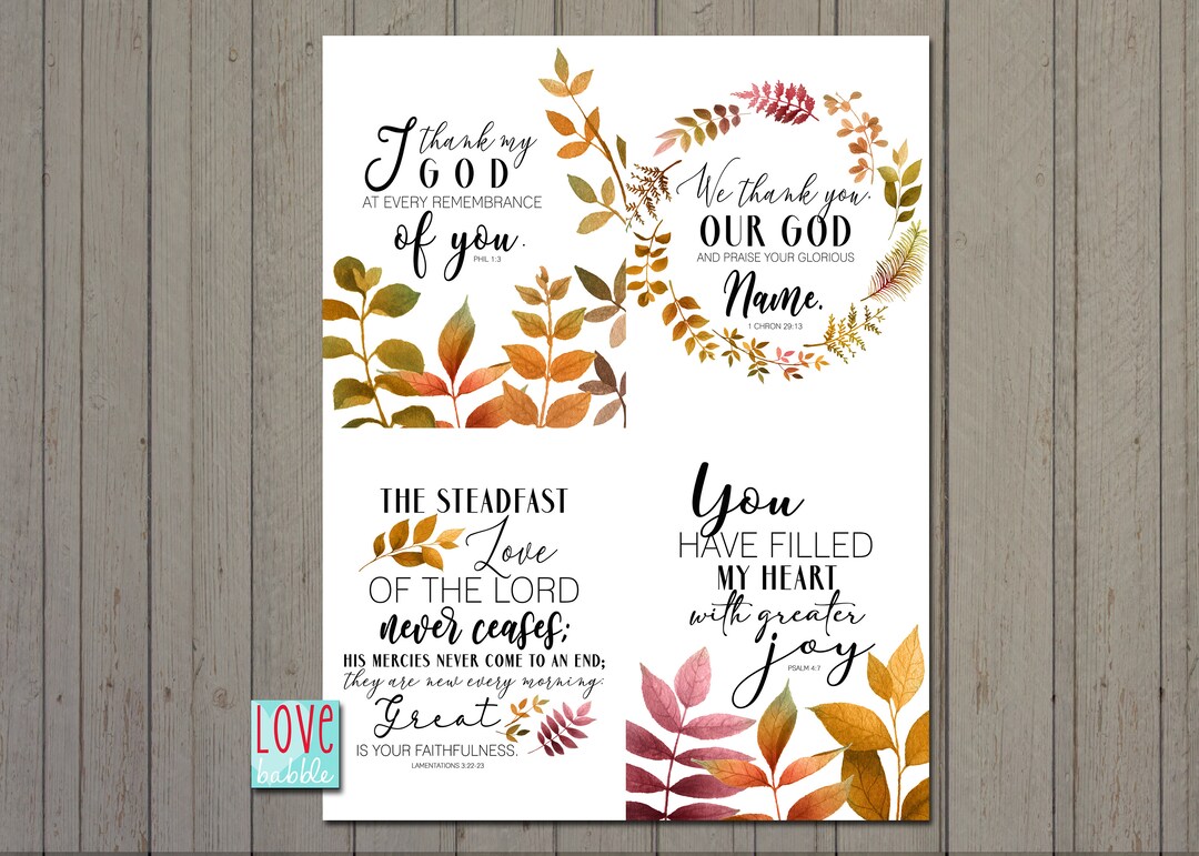Fall Autumn Thanksgiving | Thank You | Favor Tags | Scripture | Bible ...
