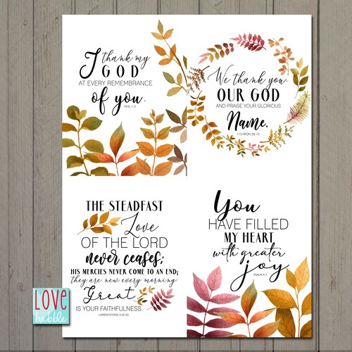 Thanksgiving Scripture Cards Fall Bible Verse Cards - Etsy