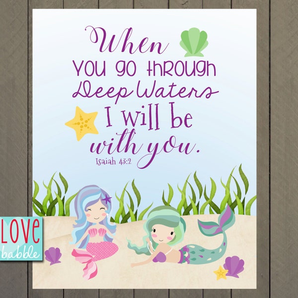 Mermaid Bible Verse - Etsy