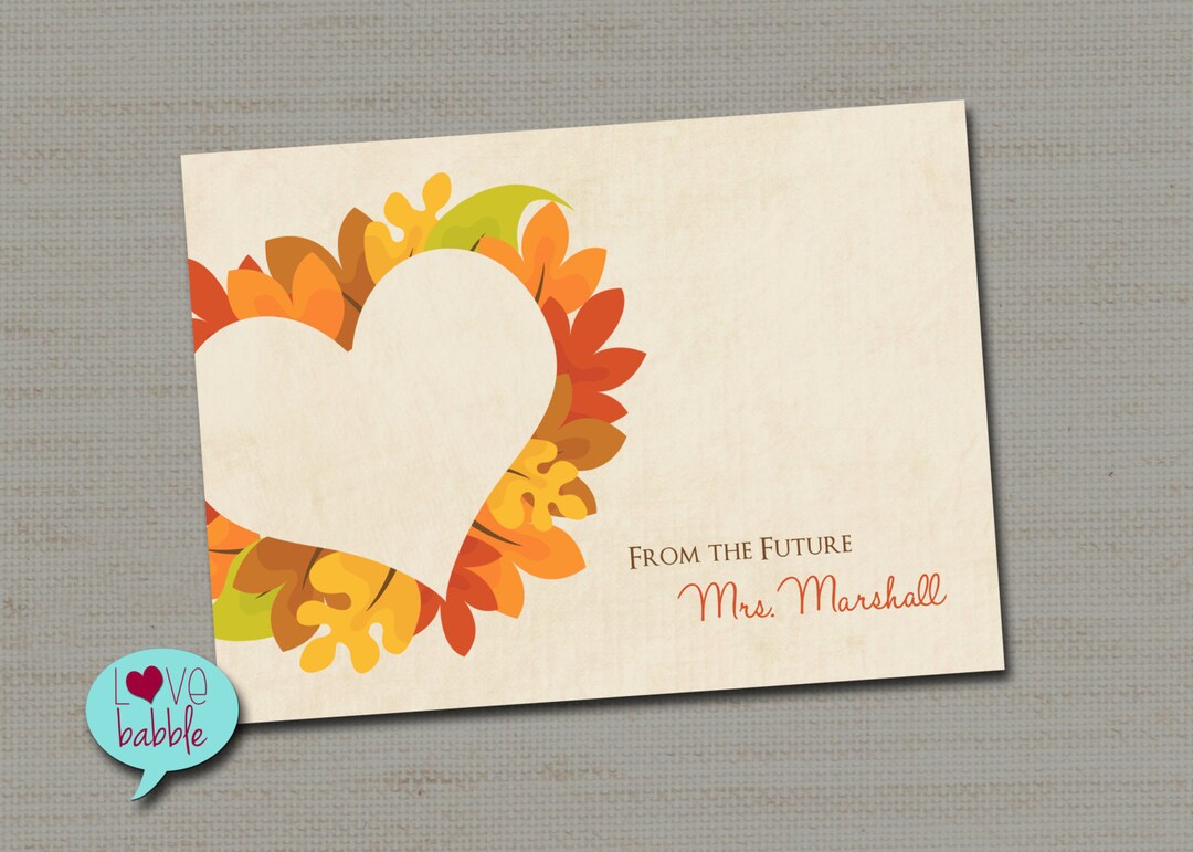 Fall Thank You Notes Cards, Leaves, Autumn Bridal - PRINTABLE DIGITAL ...