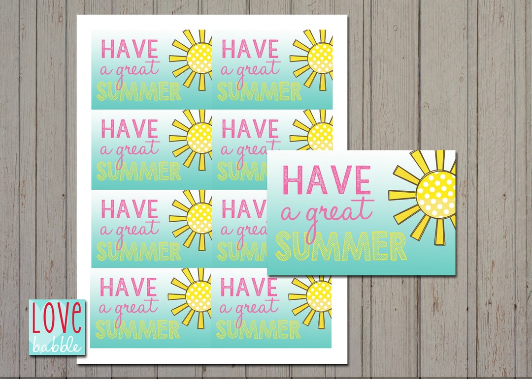 End of the Year | Summer | Cards | Tags - PRINTABLE DIGITAL FILE - 8 ...