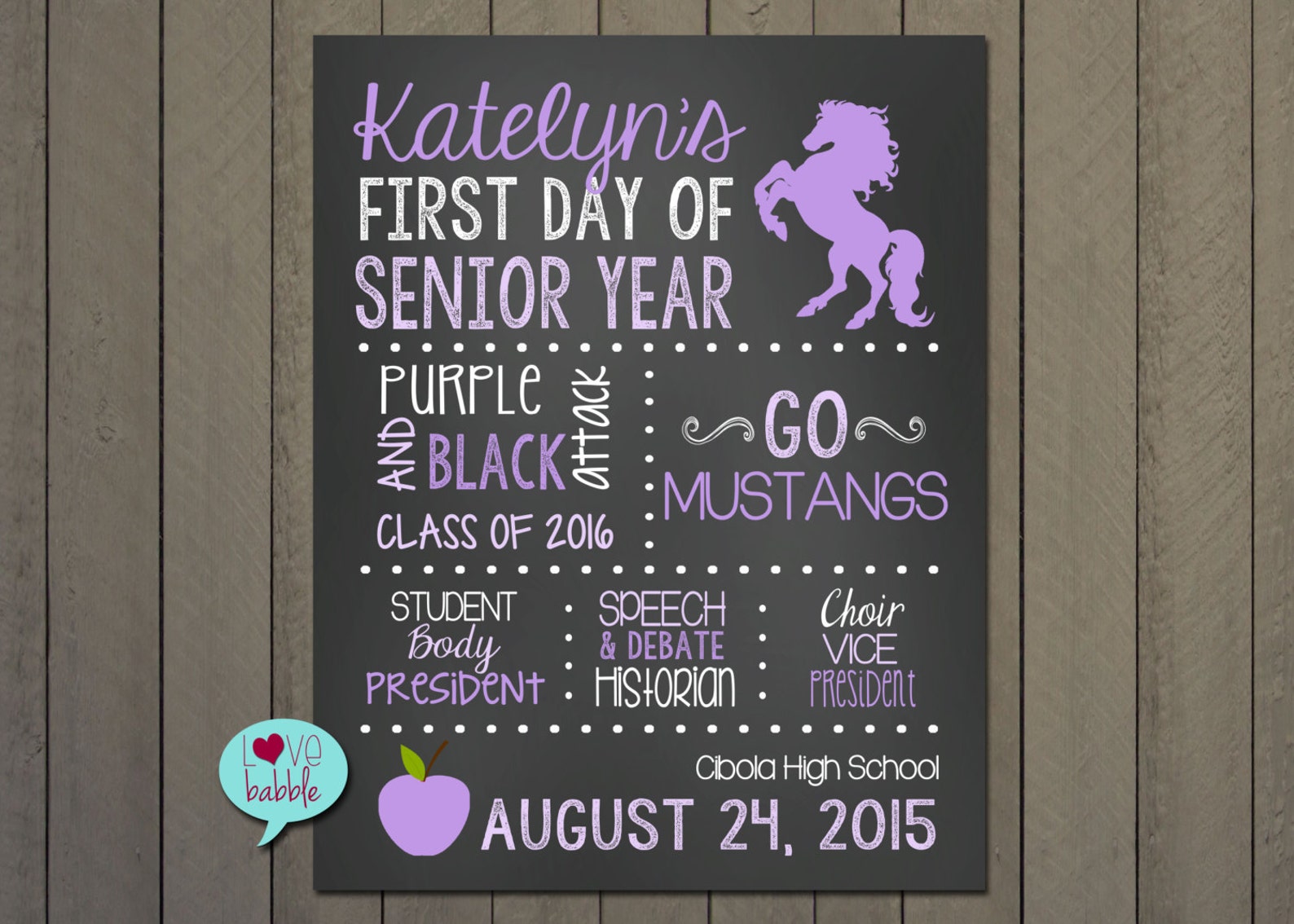 First Day of Senior Year School Sign, Back to School Poster, Last Day ...