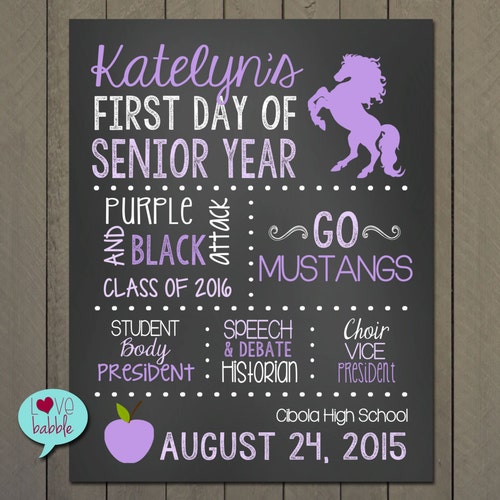 First Day of Senior Year Sign Last First Day School - Etsy