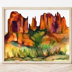 Arizona Desert Watercolor Art Print - Etsy