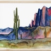Arizona Desert Watercolor Print by Hippiehoppy - Etsy