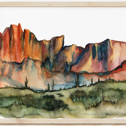 Arizona Desert Watercolor Print - Etsy