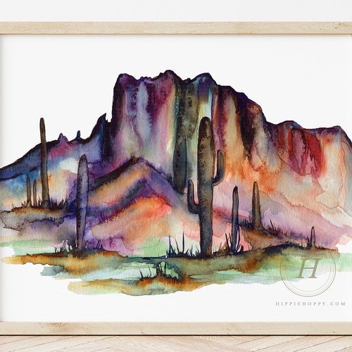 Arizona Desert Watercolor Print - Etsy