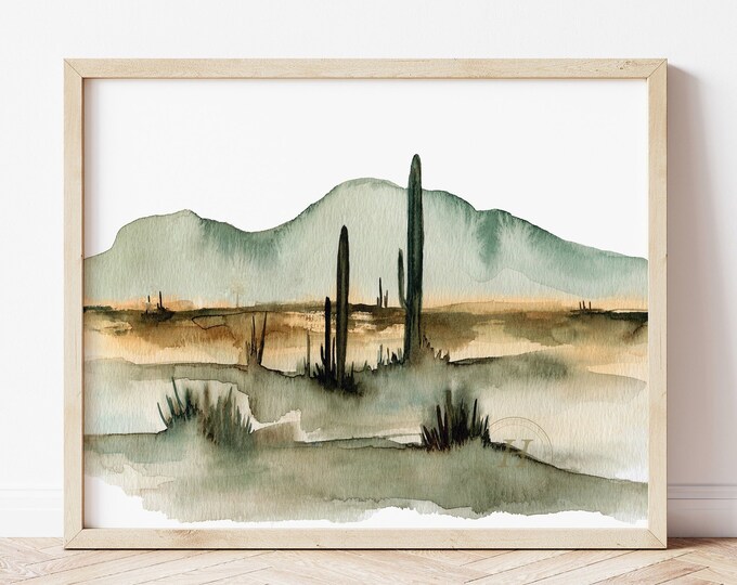 Arizona Desert Watercolor Print by Hippiehoppy - Etsy