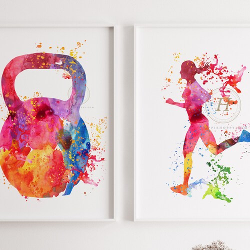 Gym Decor Set of 9 PRINTABLES Home Gym Decor Gym Wall | Etsy Canada