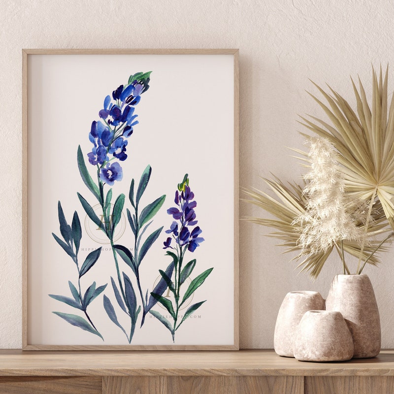 Bluebonnet Watercolor - Etsy