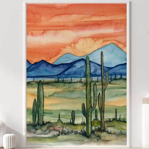 Arizona Desert Watercolor Print - Etsy