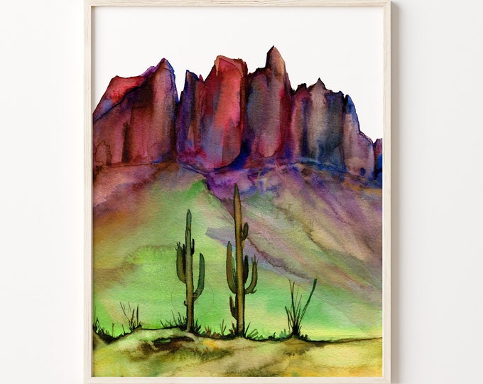 Arizona Desert, Watercolor Print - Etsy