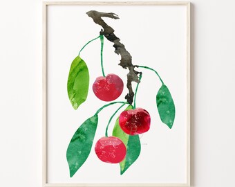 Cherry Art Print | Etsy