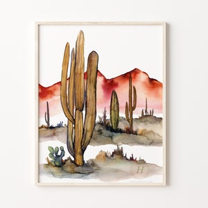 Arizona Desert Watercolor Print - Etsy