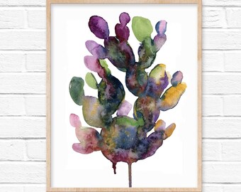 Watercolor Cactus in Pink Pot Painting by Bethany Kerr - Etsy