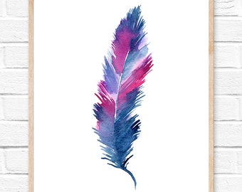 watercolour feather