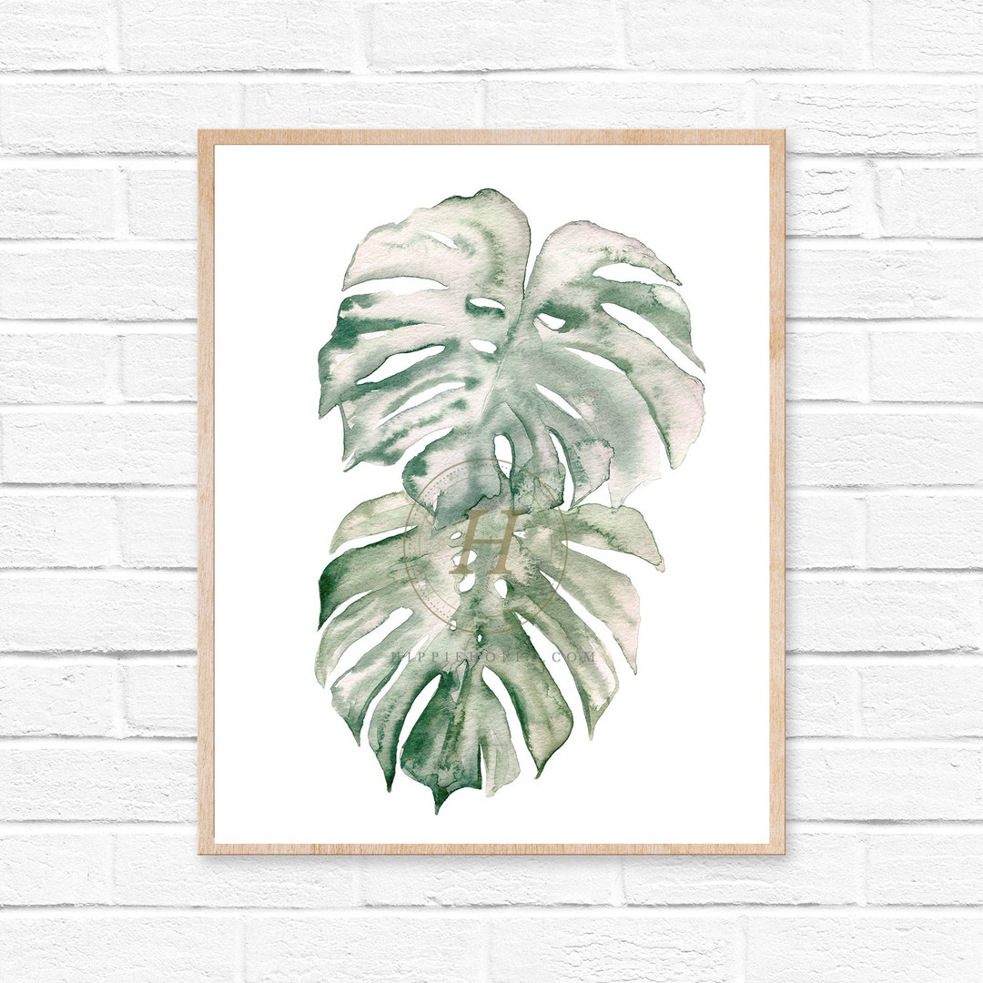 Leaf Watercolor Print - Etsy