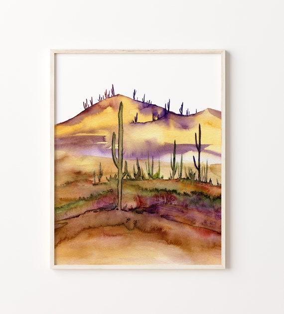 Arizona Desert Watercolor Print - Etsy