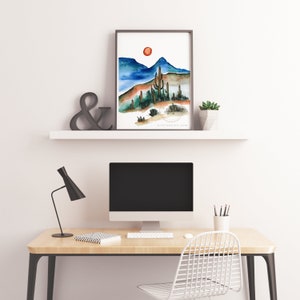 Desert Wall Art Watercolor Print - Etsy