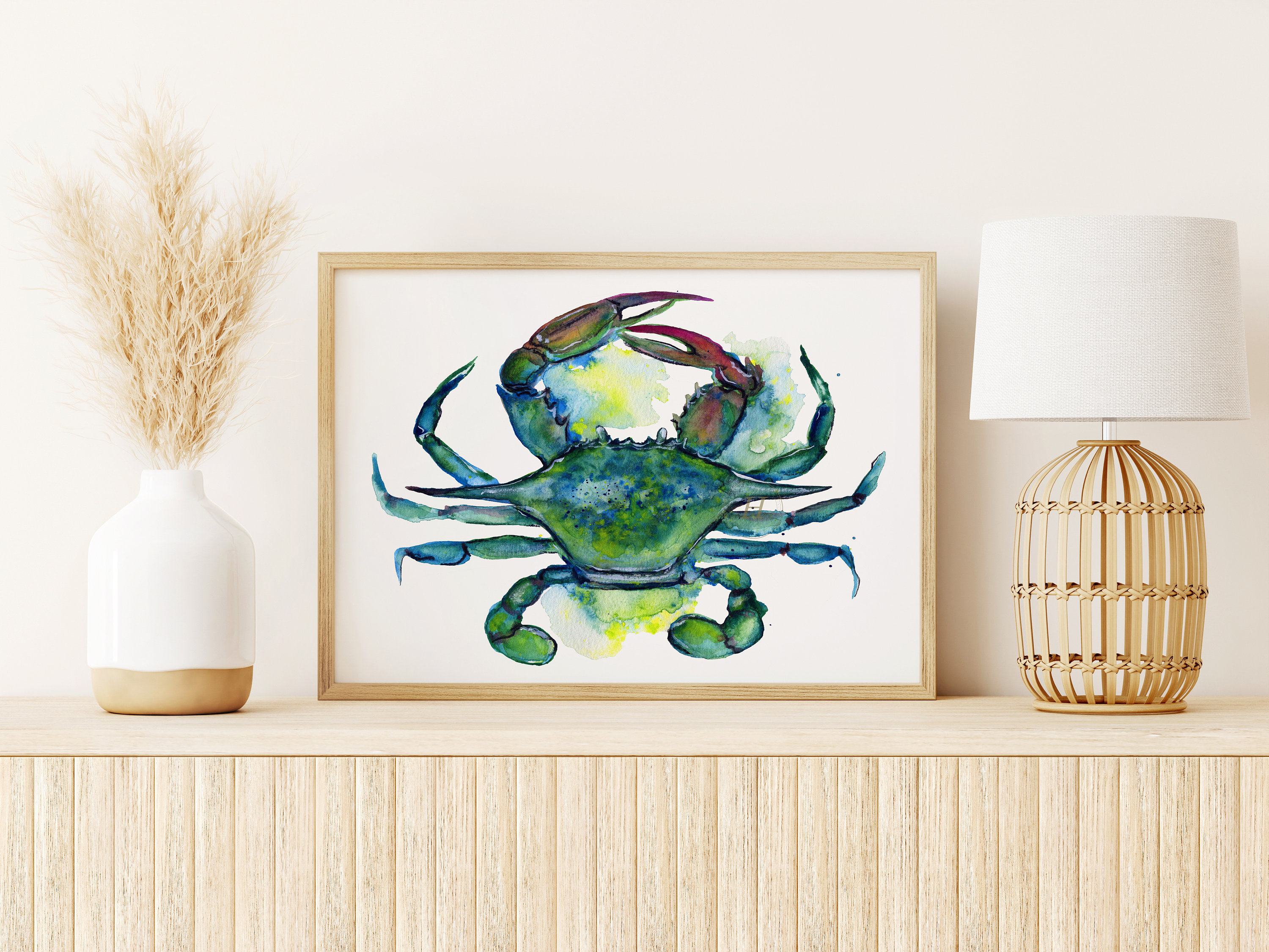 Crab Artwork original watercolor painting print | Etsy