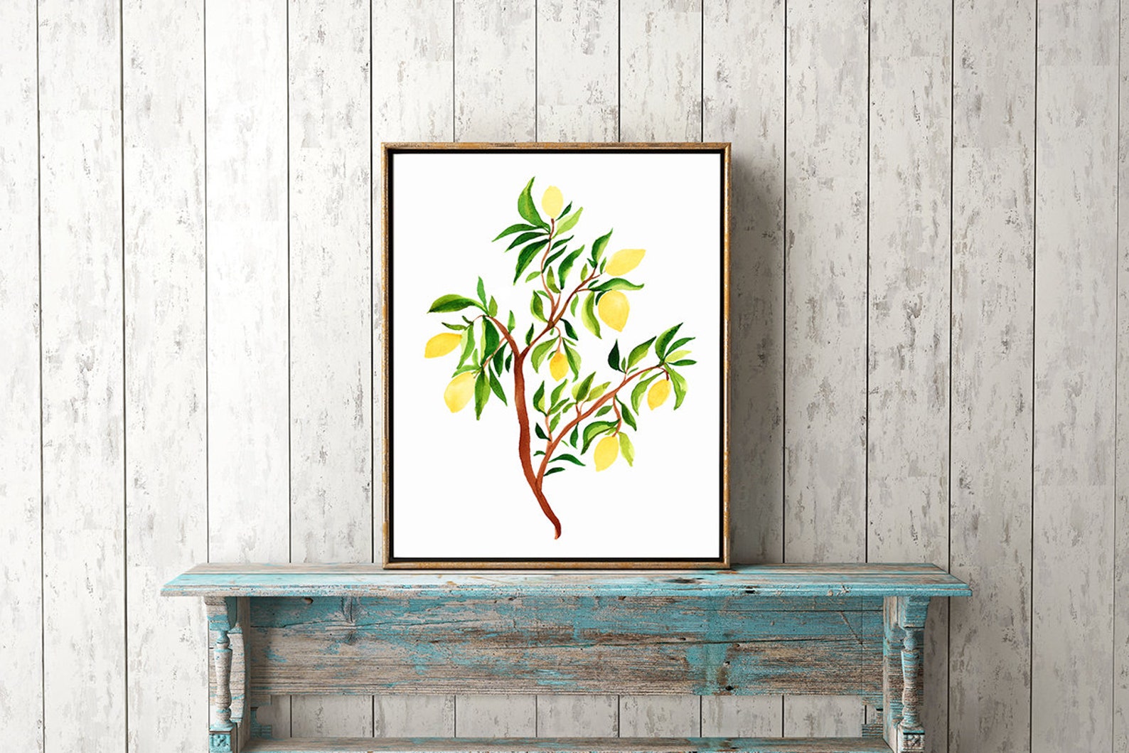 Lemon Tree Lemon Watercolor Lemons Yellow Watercolor Painting - Etsy