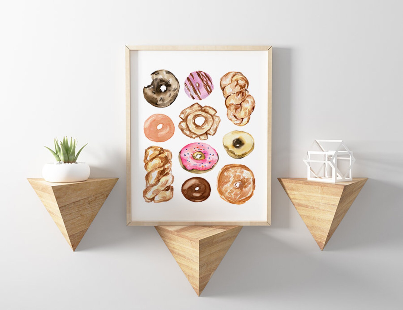 Donut Watercolor Print | Etsy
