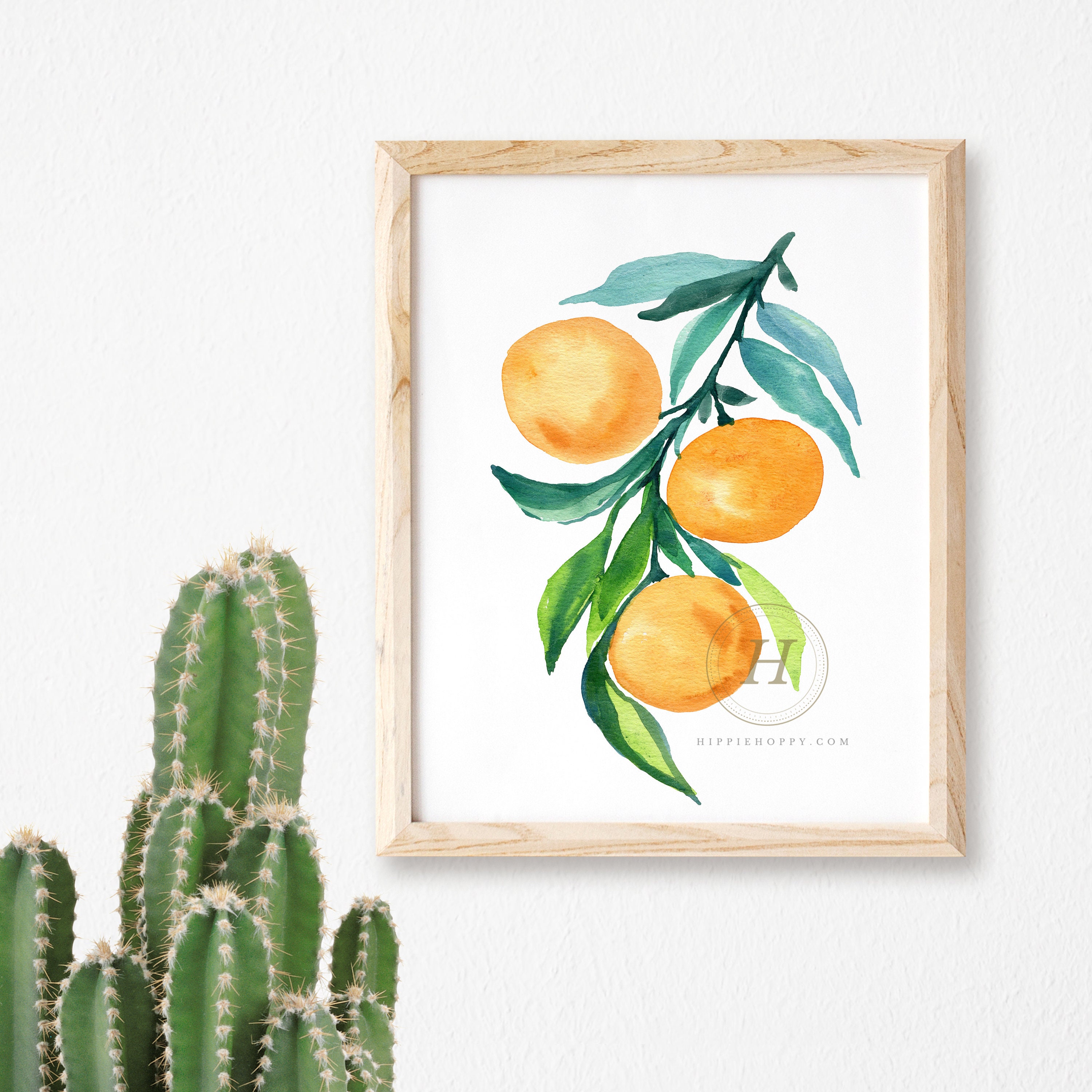Tangerine Orange Watercolor Print | Etsy
