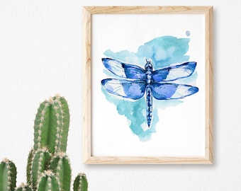 Dragonfly Watercolor Painting Print From Original Watercolor Painting, Dragonfly Art, Dragonfly ...