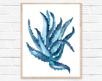 Blue Agave Print Agave Art Agave Canvas Agave Art Print - Etsy