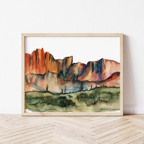 Arizona Desert Watercolor Art Print - Etsy