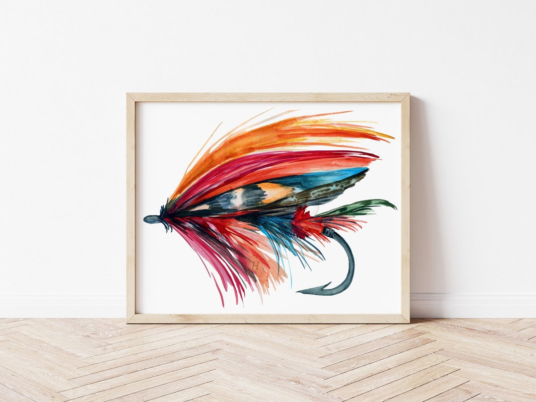 Fly Fishing Lure Watercolor Print by Crystal Cortez - Etsy