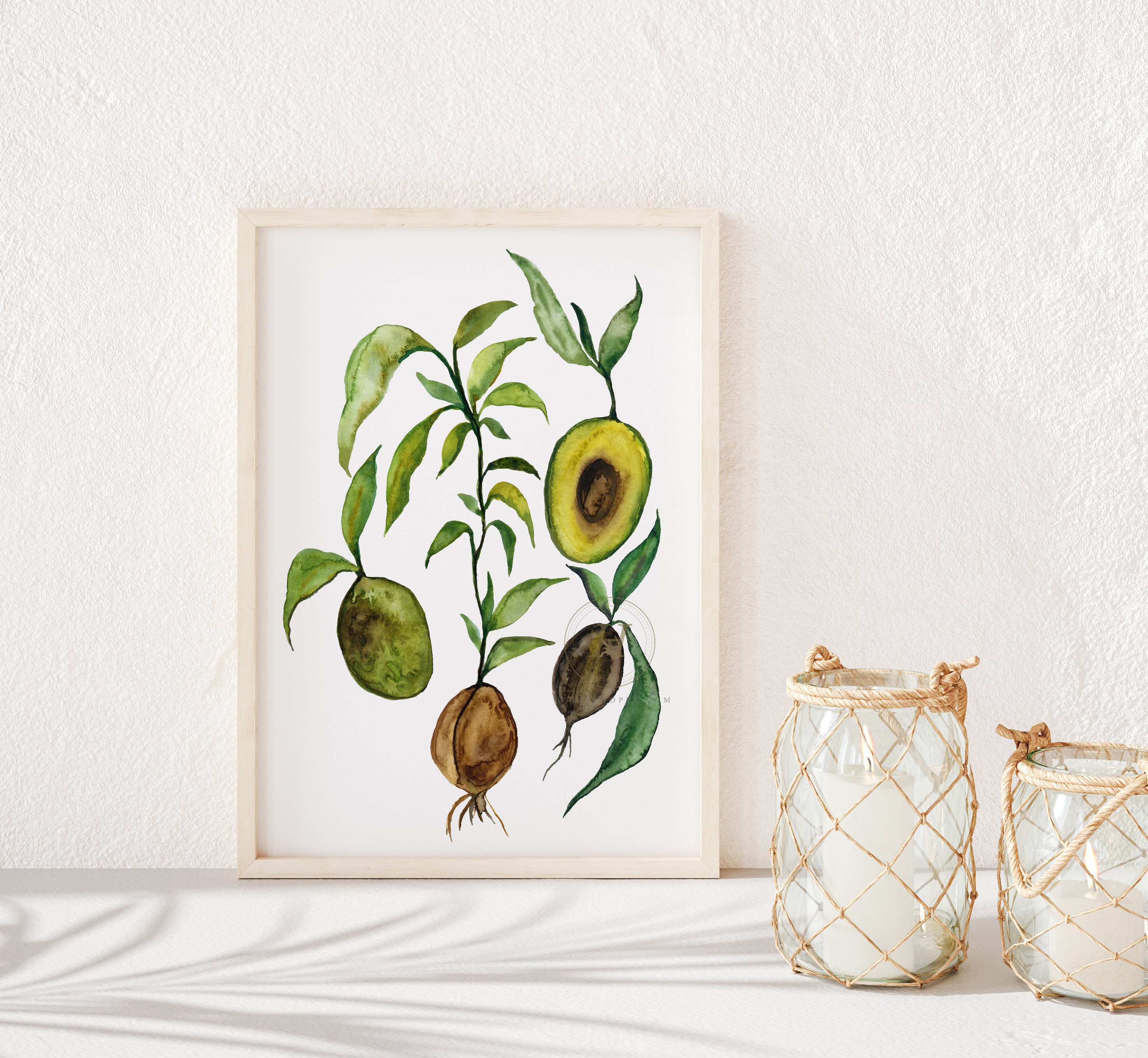 Avocado Art Print Kitchen Decor by Hippiehoppy - Etsy