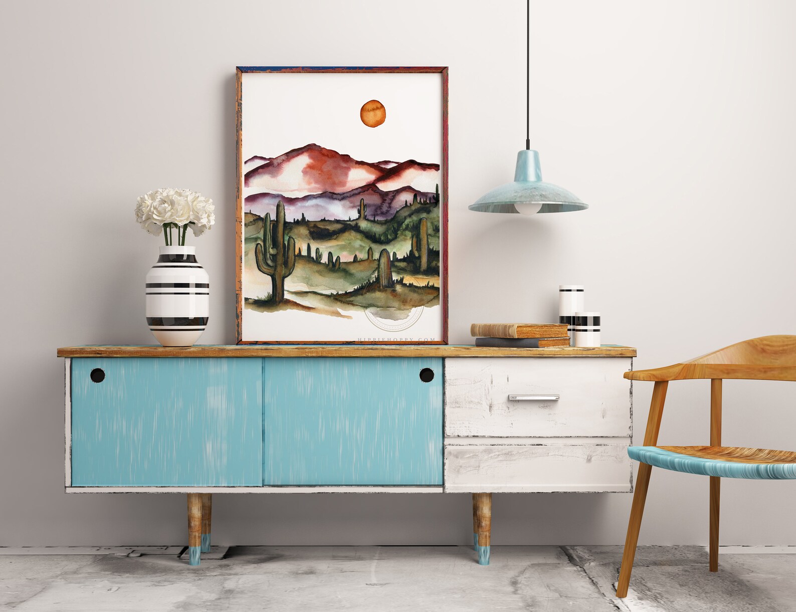 Arizona Desert Watercolor Print Wall Decor by Hippiehoppy - Etsy