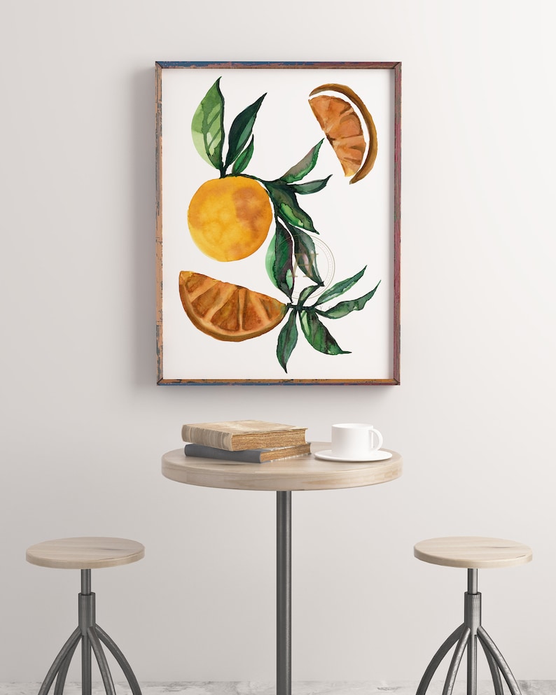 Orange Watercolor Print by Hippiehoppy | Etsy