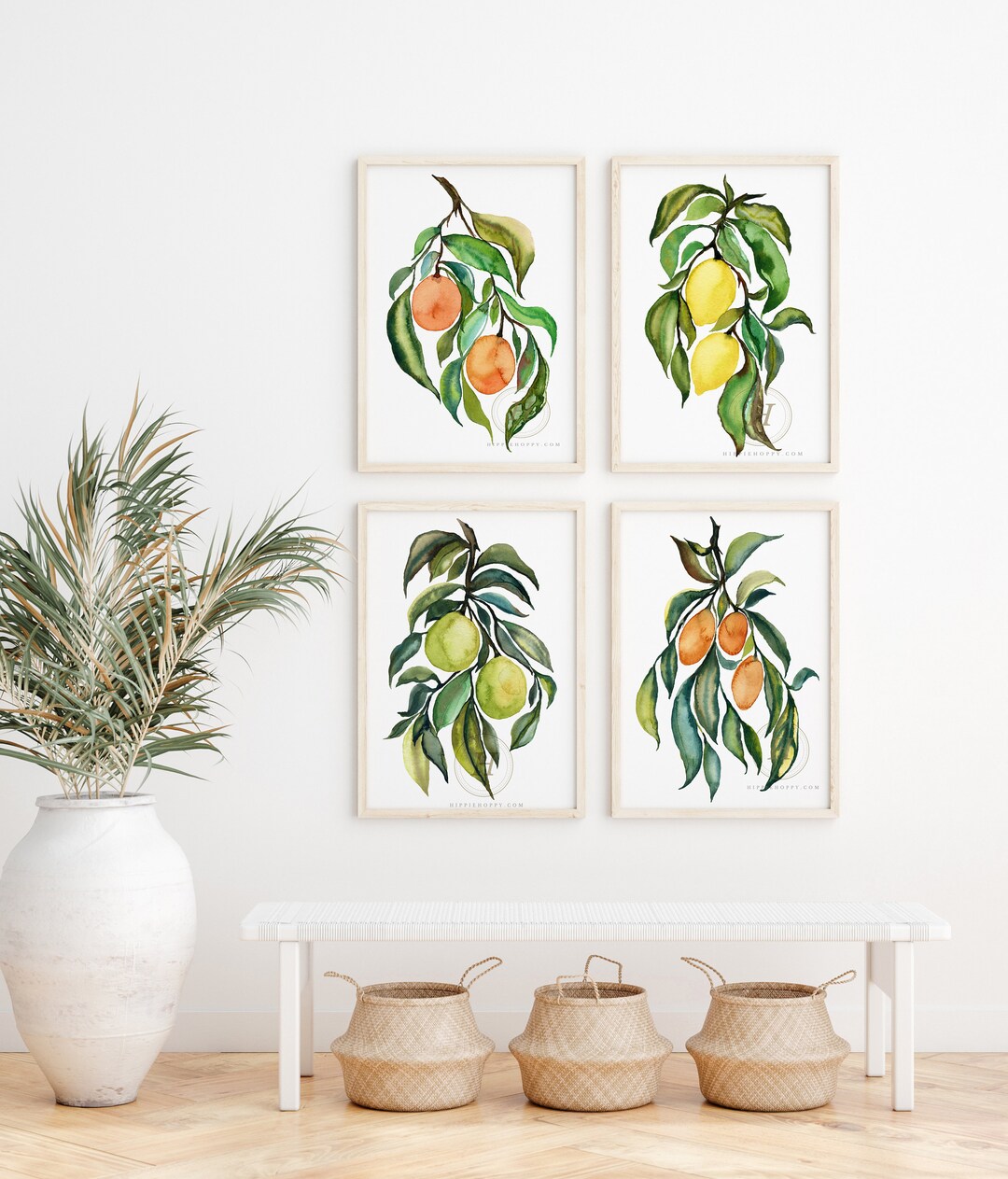 Watercolor Fruit Prints Set of 4 - Etsy