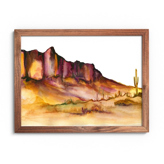 Watercolor Desert Mountains