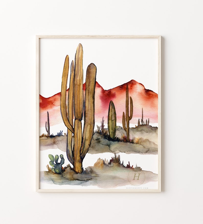 Arizona Desert Watercolor Print | Etsy