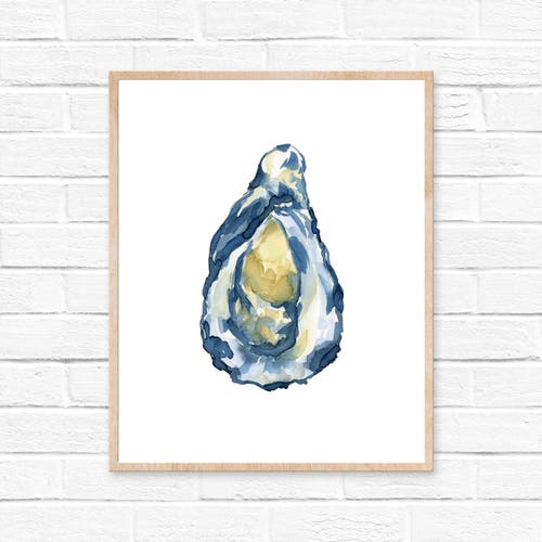Coastal Oyster Print Set - Etsy